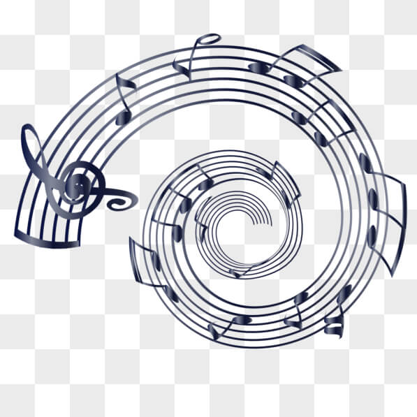 Download Spiral-Shaped Musical Note and Instruments PNGs Online ...