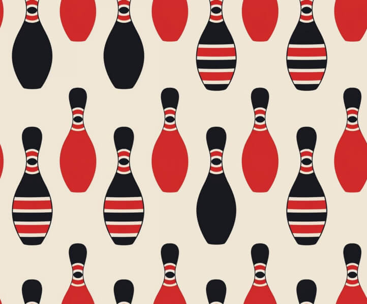 Download Seamless Red, Black, and White Bowling Pin Pattern Patterns ...