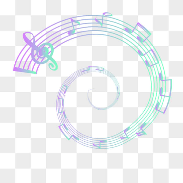 Download Colorful Spiral of Musical Notes PNGs Online - Creative Fabrica