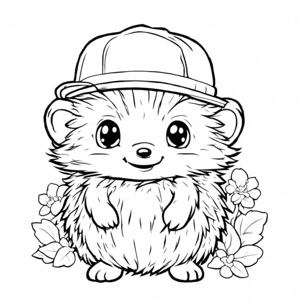 Download Cute Hedgehog Coloring Page for Kids Coloring pages Online ...