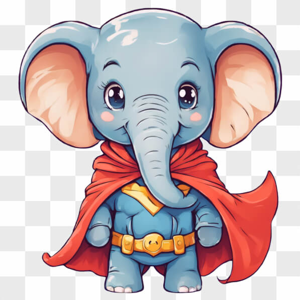 Download Kawaii Cartoon Elephant as Superman Kawaii Online - Creative ...
