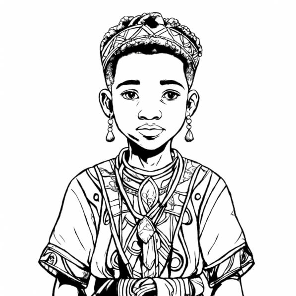 Download Educational Drawing of African-American Boy Coloring pages ...