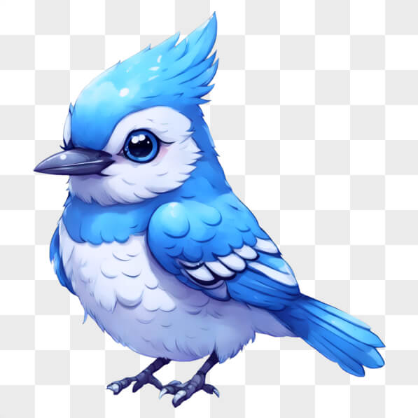 Download Kawaii Blue and White Bird Kawaii Online - Creative Fabrica