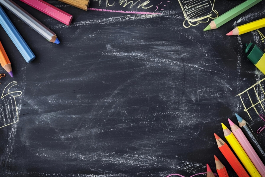 Download Colorful School Supplies on Blackboard Backgrounds Online ...