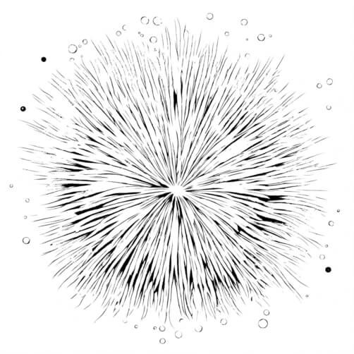 Download Black and White Flower Drawing with Fireworks Coloring pages ...