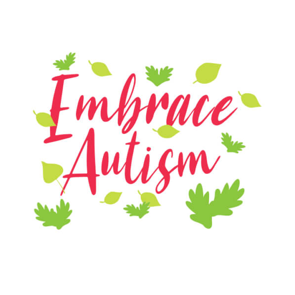 Download Embrace Autism Message with Leaves on White Background Quotes ...