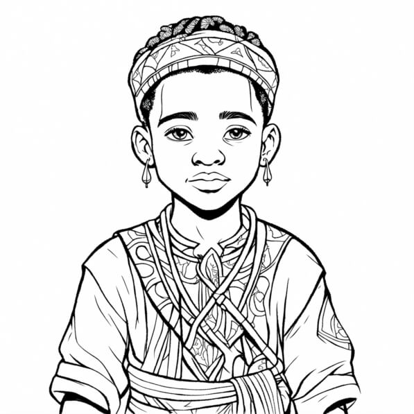 Download African Boy Coloring Page Coloring pages Online - Creative Fabrica