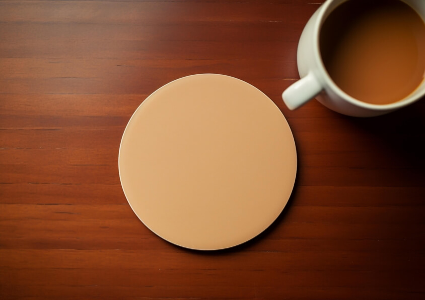 Download Coffee Cup on Oval Coaster Mockups Online - Creative Fabrica