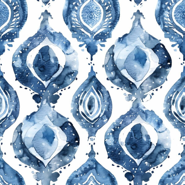 Baixe Padrão Contínuo de Aquarela Azul e Branco Padrões - Creative Fabrica