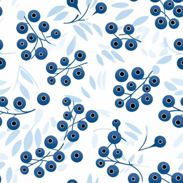 Download Seamless Blue Berries and Leaves Pattern Patterns Online ...