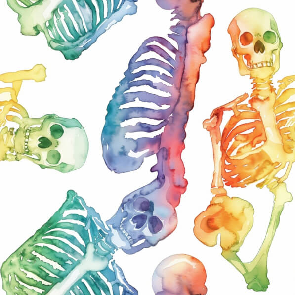 Download Colorful Skeleton Watercolor Painting Patterns Online ...