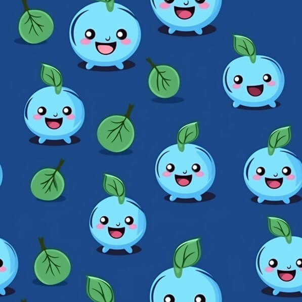 Download Seamless Pattern with Blue Apples and Green Leaves Patterns ...