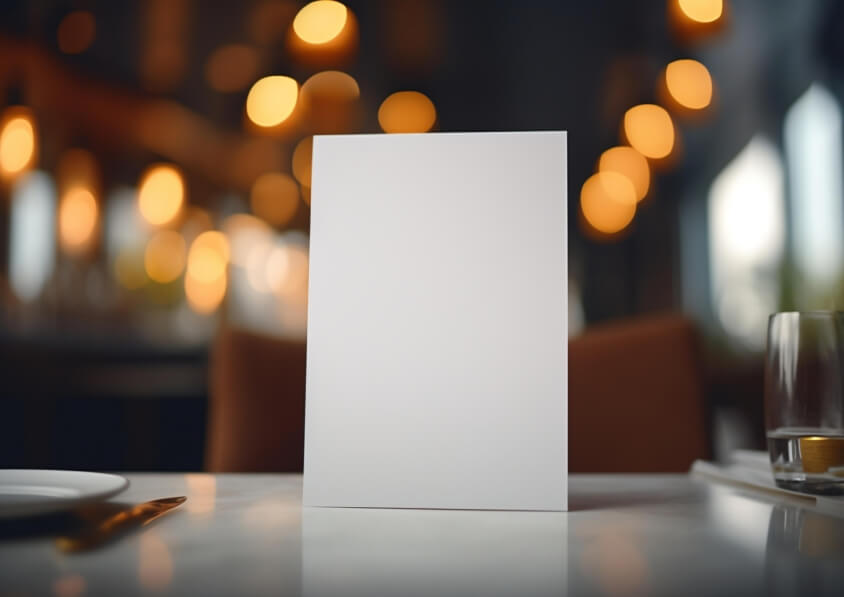 Télécharger Table de restaurant avec carte de menu vide et verres ...