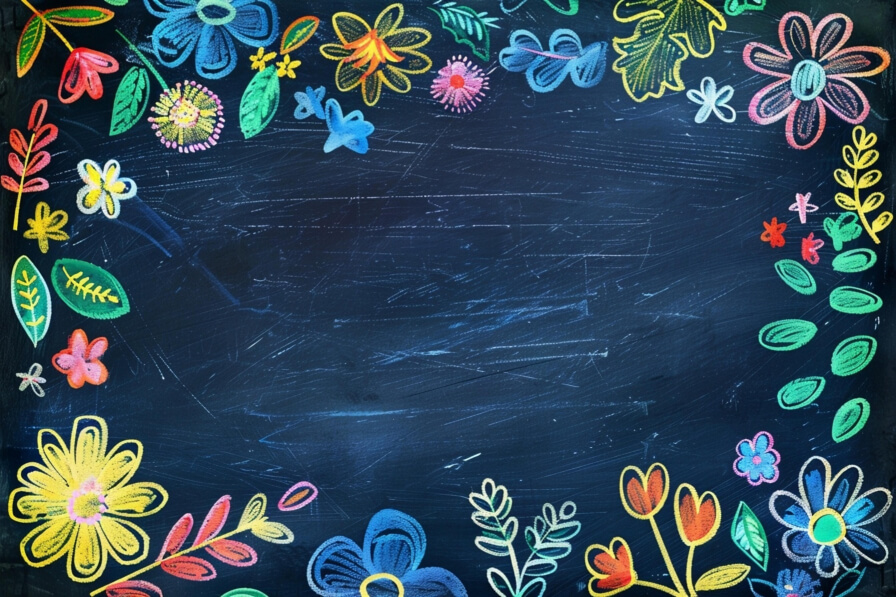 Download Colorful Flower Chalkboard Background Backgrounds Online ...