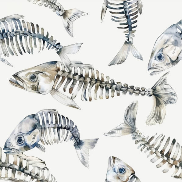 Download Colorful Fish Skeleton Pattern Patterns Online - Creative Fabrica