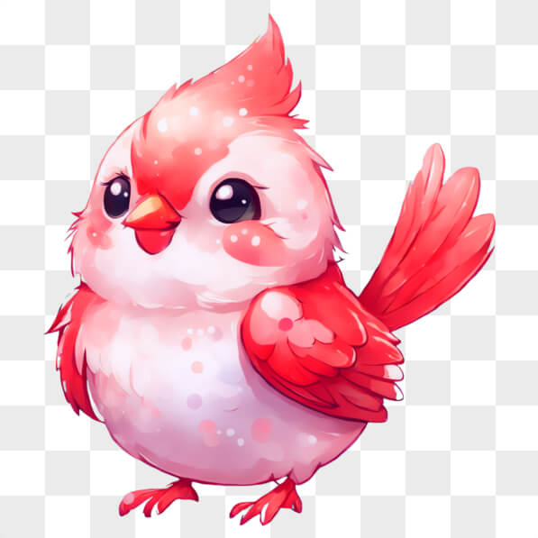 Download Kawaii Pink Cardinal Bird Kawaii Online - Creative Fabrica
