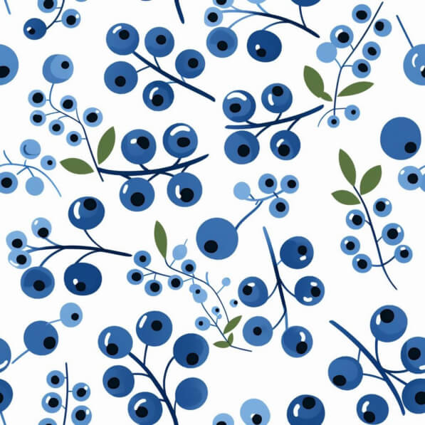 Download Blueberry and Leaves Seamless Pattern Patterns Online ...