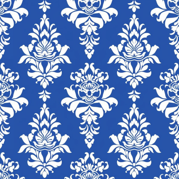 Download Blue and White Damask Pattern with Floral Elements Patterns ...