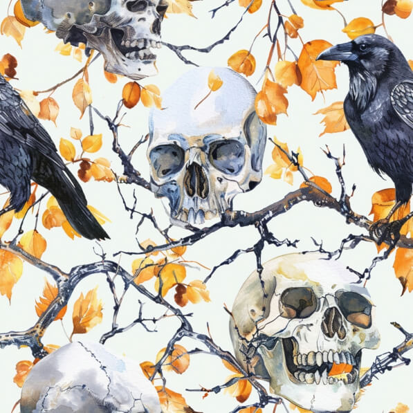 Download Seamless Pattern of Skulls and Crows Patterns Online ...