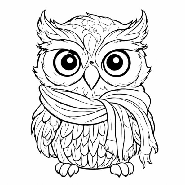 Download Cute Owl Coloring Page Coloring pages Online - Creative Fabrica