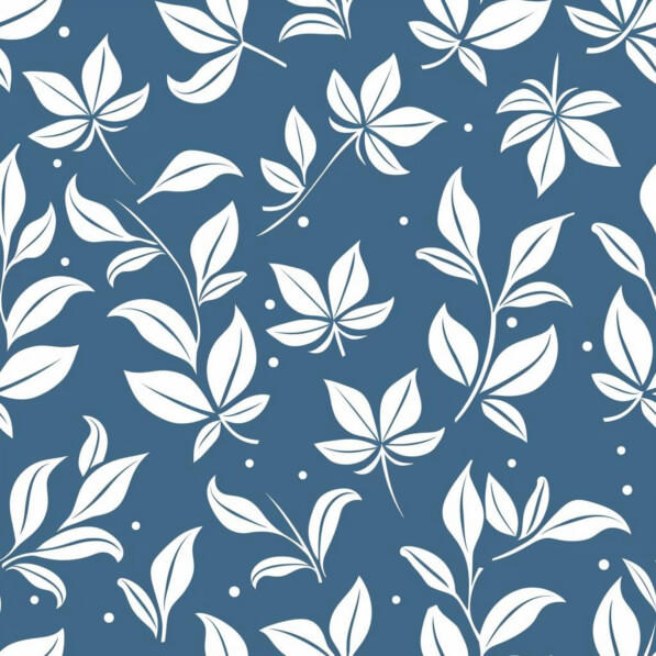 Download Seamless White Leaves Pattern on Blue Background Patterns Online - Creative Fabrica