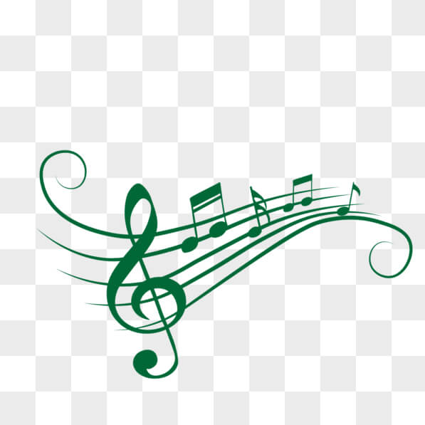 Download Green Musical Note Design with Floating Notes PNGs Online ...