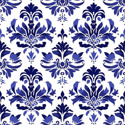 Download Blue and White Damask Pattern Patterns Online - Creative Fabrica