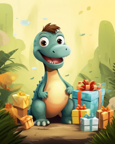 Download Cartoon Dinosaur with Gift Boxes Backgrounds Online - Creative ...