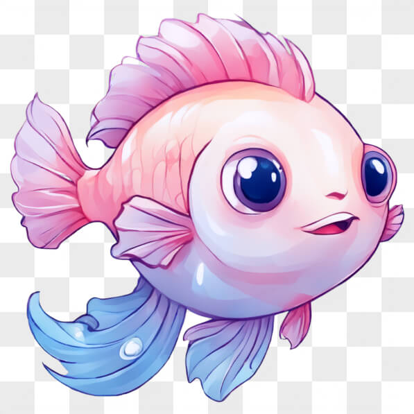 Download Kawaii Pink and Blue Fish Kawaii Online - Creative Fabrica