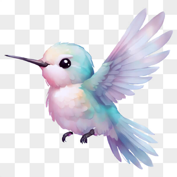 Download Kawaii Blue and White Hummingbird in Flight Kawaii Online ...