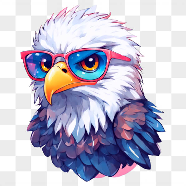 Download Kawaii Cartoon Bald Eagle with Pink Sunglasses Kawaii Online ...