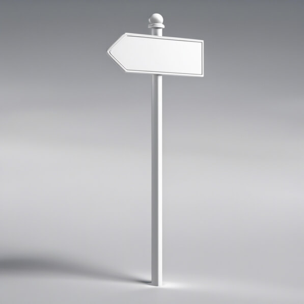 Descarga Letrero de calle blanco en poste vertical Mockups En Línea ...