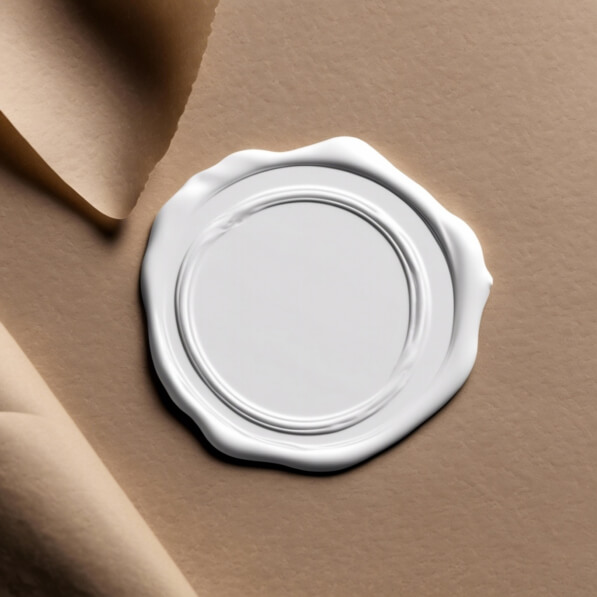 Download White Wax Seal on Beige Paper Mockups Online - Creative Fabrica