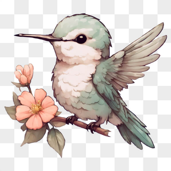 Download Kawaii Hummingbird on Orange Flower Kawaii Online - Creative ...