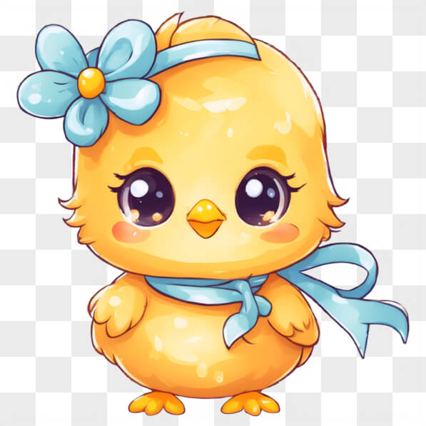 Download Kawaii Yellow Chicken with Blue Ribbons Kawaii Online ...