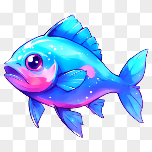 Descarga Pez Azul Kawaii con Colores Rosa y Morado Kawaii En Línea ...