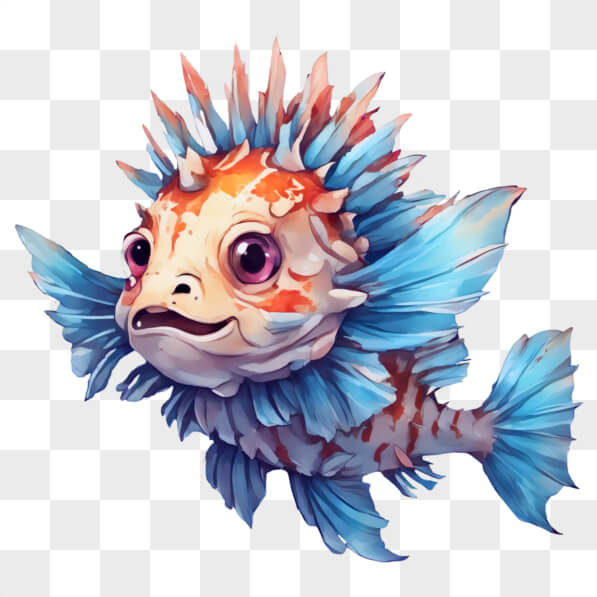 Download Kawaii Blue and White Fish Kawaii online op Creative Fabrica