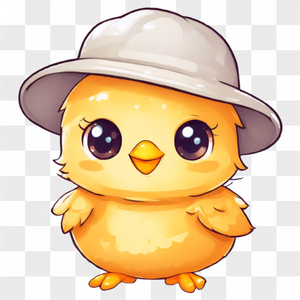 Download Kawaii Yellow Chicken with Animal-Inspired Hat Kawaii Online ...
