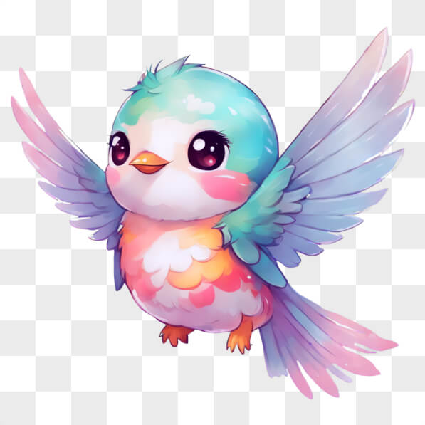 Download Kawaii Image: Colorful Bird in Flight Kawaii Online - Creative ...