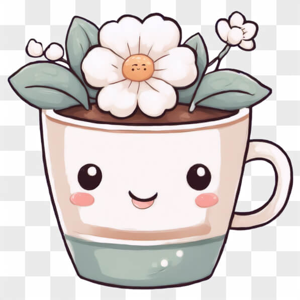 Descarga Taza de Café Kawaii con Flores y Personaje de Dibujos Animados ... Descarga Taza de Café Kawaii con Flores y Personaje de Dibujos Animados ...