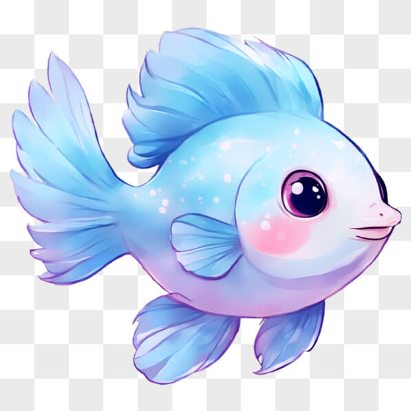 Download Kawaii Blue Fish Illustration Kawaii Online - Creative Fabrica