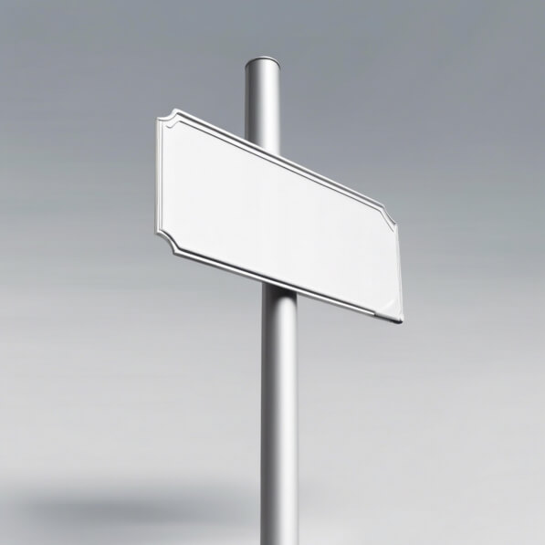 Descarga Letrero de calle blanco en poste de metal Mockups En Línea ...