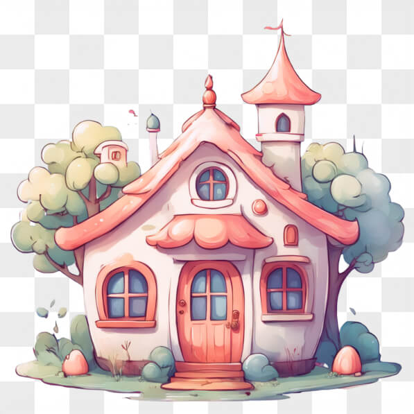 Download Kawaii Cartoon-Style House in a Whimsical Setting Kawaii ...