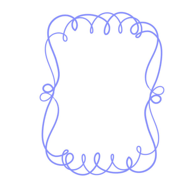 Descarga Marco azul con líneas onduladas Marcos En Línea - Creative Fabrica