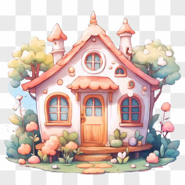 Pobierz narzędzie Urocza kreskówkowa chatka w urokliwym lesie Kawaii ...