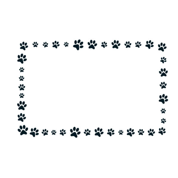 Download Black and White Paw Print Frame Frames Online - Creative Fabrica