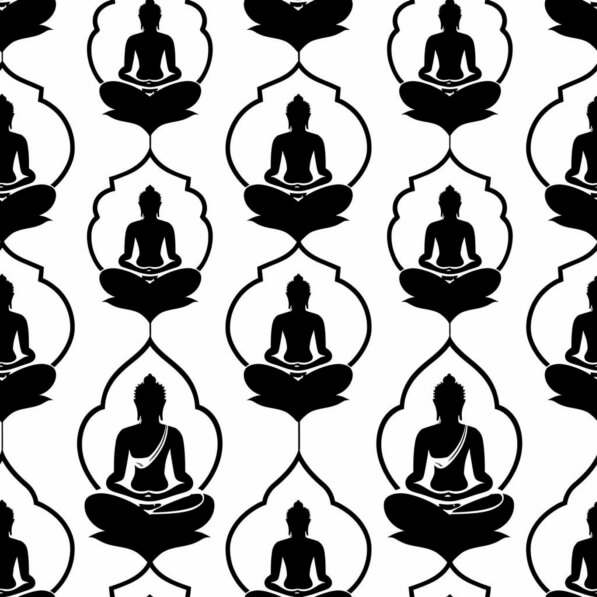Download Black and White Buddha Silhouette Pattern Patterns Online ...