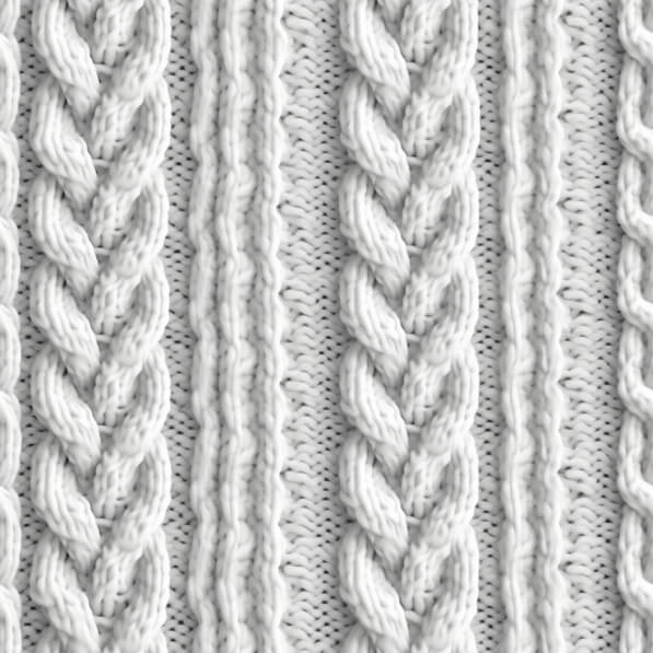 Download White Knitted Fabric with Different Textures and Patterns ...