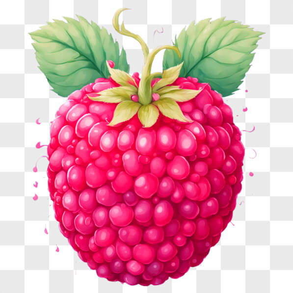 Download Kawaii Pink Raspberry with Green Leaves Kawaii Online ...