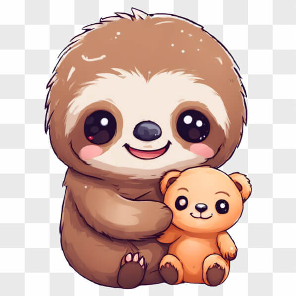Download Kawaii Sloth and Teddy Bear Hugging Kawaii Online - Creative ...